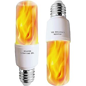 HoogaLife LED Flame Effect Light Bulbs - E26 LED Bulb with Gravity Sensor Flame Night Bulb for Holiday Gifts Home Hotel Bar Party Decoration (2 Pack)