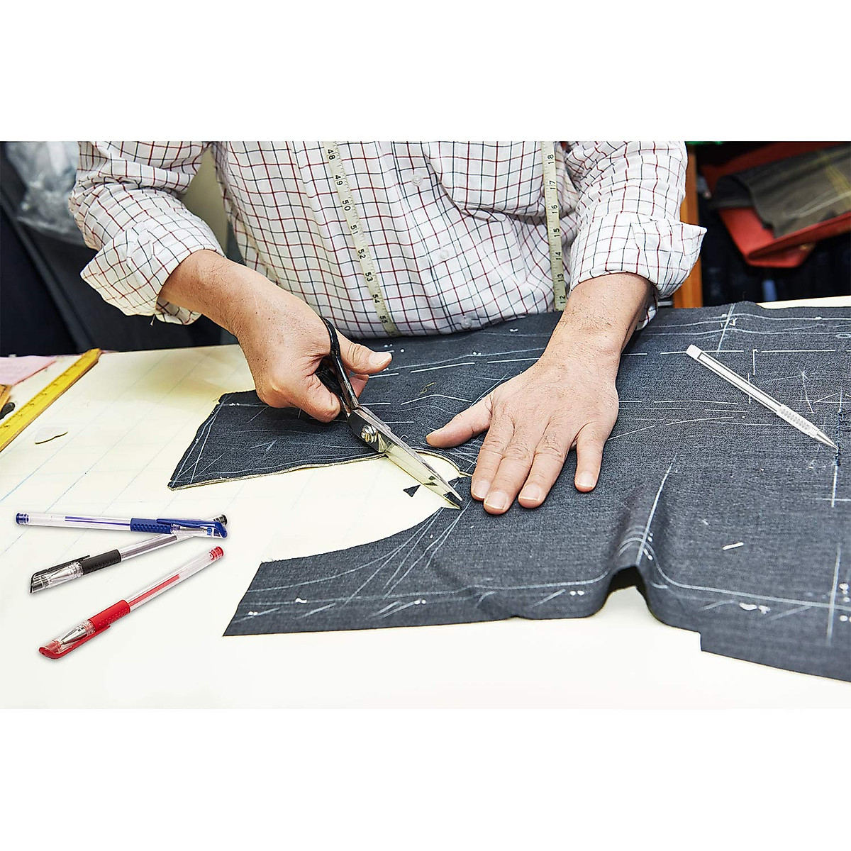 Outus 8 Pieces Heat Erase Pens Fabric Marking Pens Heat Erasable Pens with 56 Pieces Refills for Quilting, Sewing, DIY Dressmaking