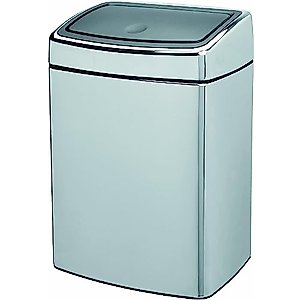 Brabantia Rectangular Touch Bin, 10 L - Brilliant Steel