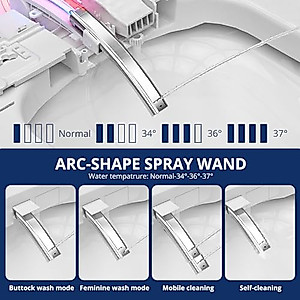 Upgraded One Piece Smart Bidet Toilet, Electric Tankless Toilet with In-builet Aromatherapy/Heated Seat/Foot Sensor/Various Washing Settings/Temperature Sensing/Automatic Powerful Flush/Auto Shut-off