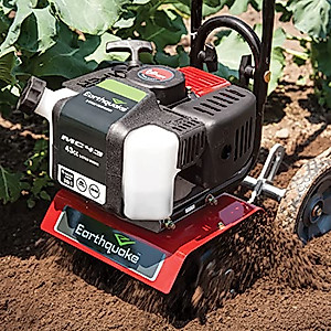 EARTHQUAKE 41999 MC43 Cultivator, 43cc 2-Cycle Viper Engine, 6-10” Adjustable Width, 8” Max Depth, Overhand Handlebars, Lightweight, U.S. Based Customer Service, Red/Black
