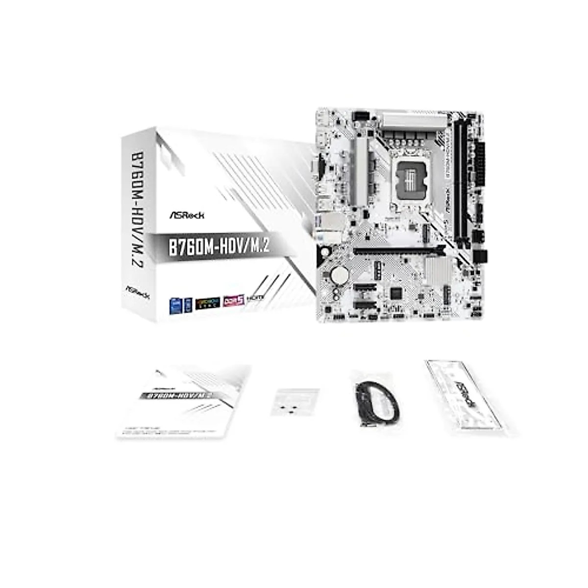 ASRock Motherboard B760M-HDV/M.2 Intel 12th and 13th Generation CPU (LGA1700) Compatible B760 Chipset DDR5 Micro ATX Motherboard
