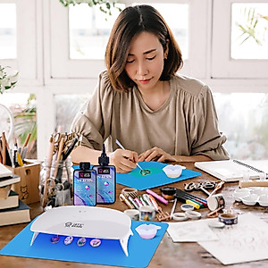 LET'S RESIN UV Resin, 300g Low Viscosity Crystal Clear Thin UV Resin Kit, Quick-Curing & Low Shrinkage Ultraviolet Epoxy Resin for Crafts, Casting, UV Resin Molds