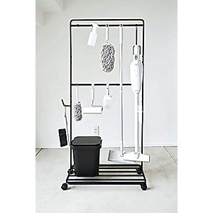 Yamazaki Home Tower Rolling Supplies Rack closet storage and organization systems, One Size, Black