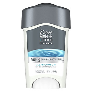 Dove Men+Care Clinical Protection Antiperspirant Clean Comfort Stick for Men 96-Hour Sweat and Odor Protection Clinical Strength Antiperspirant with 1/4 Moisturizing Cream 1.7 oz