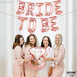 KatchOn, Rose Gold Bride To Be Balloons Set - Pack of 11 | Bride To Be Balloons for Bachelorette Party Decorations | Bride To Be Sign, Bridal Shower Decor | Bride To Be Sash, Bachelorette Party Favors