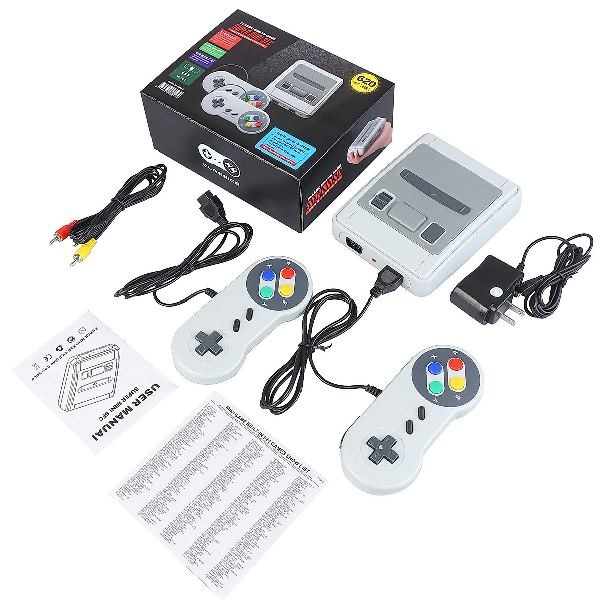 Wusteg Classic Game Console HDMI Output with 2 Joysticks Video Game Console Handheld Game Player Console Suitable for Family TV