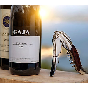 Legnoart Amarone Stainless Steel Sommelier Corkscrew with Dark Pakkawood Handle
