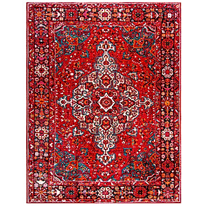 SAFAVIEH Vintage Hamadan Collection Area Rug - 8' x 10', Red & Multi, Oriental Traditional Persian Design, Non-Shedding & Easy Care, Ideal for High Traffic Areas in Living Room, Bedroom (VTH222A)