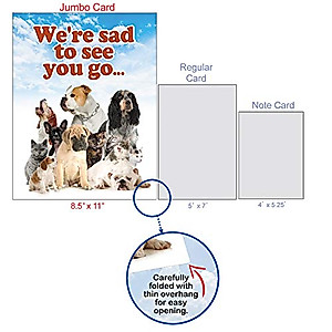 NobleWorks - Cute Group Retirement Card - Adorable Dog Office Humor, Work Retirement Greeting - Pet Coworkers J3636RTG-US