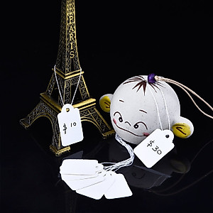 White Marking Tags Price Tags Price Labels Display Tags with Hanging String, 500 Pack (35 x 22 mm)