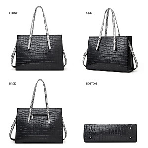 Laptop Bag for Women 15.6 inch Laptop Tote Bag Leather Classy Computer Briefcase for Work Waterproof Handbag 2pcs Set