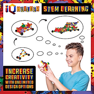 IQ BUILDER | STEM Learning Toys | Creative Construction Engineering | Fun Educational Building Toy Set for Boys and Girls Ages 3 4 5 6 7 8 9 10 Year Old | Best Toy Gift for Kids | Top Blocks Game Kit
