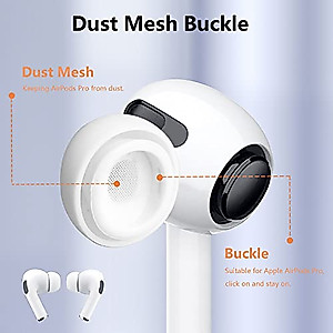 Kedoo [6 Pairs] Replacement Ear Tips for Airpods Pro and Airpods Pro 2nd 2022 Generation,Better Noise Cancellation Tips, Fit in The Charging Case (Sizes S/M/L, White)