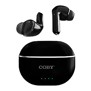 Coby Noise Canceling Earbuds Wireless, Black | Wireless Headphones Bluetooth Earbuds | Noise Canceling Headphones Wireless Bluetooth Headphones, Touch Controls, Lost Tracker | Up to 10-HR Play