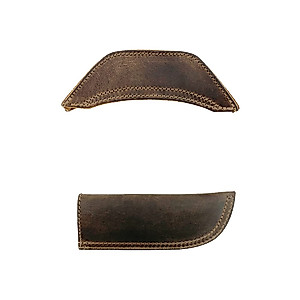 Hide & Drink, Set of 2 Hot Handle Holders, Panhandle & Side Kick, Heat Resistant, Assist Grip for Cast Iron Skillets & Pans, Full Grain Leather, Handmade, Bourbon Brown