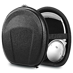 Geekria Shield Headphones Case for Lay Flat Over-Ear Headphones, Replacement Hard Shell Travel Carrying Bag with Cable Storage, Compatible with Bose 700, QC45, QC35 II, QCSE, Sony WH-CH510 (Black)