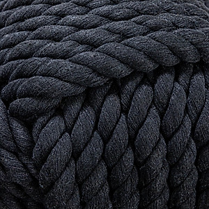 Nautical Rope Knot Decorative Cotton Door Stop, Black