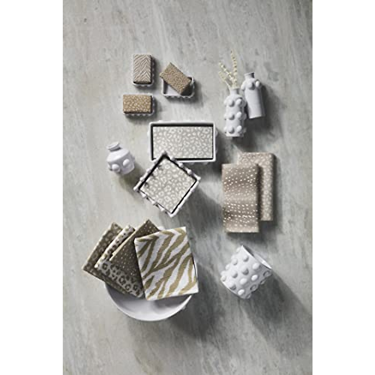 Mud Pie Beaded Serving Bowl, White, 5" x 12" dia