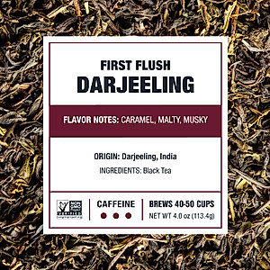 Tiesta Tea - First Flush Darjeeling Black Tea | Loose Leaf | Single Origin Premium Black Tea from India | Pure High-Caffeinated Blend | Makes Hot or Iced & Up to 50 Cups | 4oz Refillable Tin