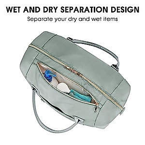 WANDF For Spirit Airlines Personal Item Bag 18x14x8 Travel Duffel Bag with TSA Approved Quart Size Bag & Shoes Bag Weekender Overnight Bag Carry-on Luggage for Women (Grey）