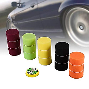 Suuonee Polishing Pad Set, 16pcs 2" Polishing Sponge Flat Polishing Buff Pad Set for Sander Car Polisher Thread-M6X1