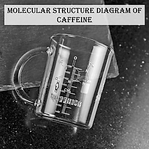 GLASKEY Caffeine Beaker Mug,16 oz Anti-dripping Borosilicate Caffeine Mug,Cool Coffee Mugs with Handle,Chemistry Mug,Measuring for Coffee,Tea,Hot and Cold Beverage