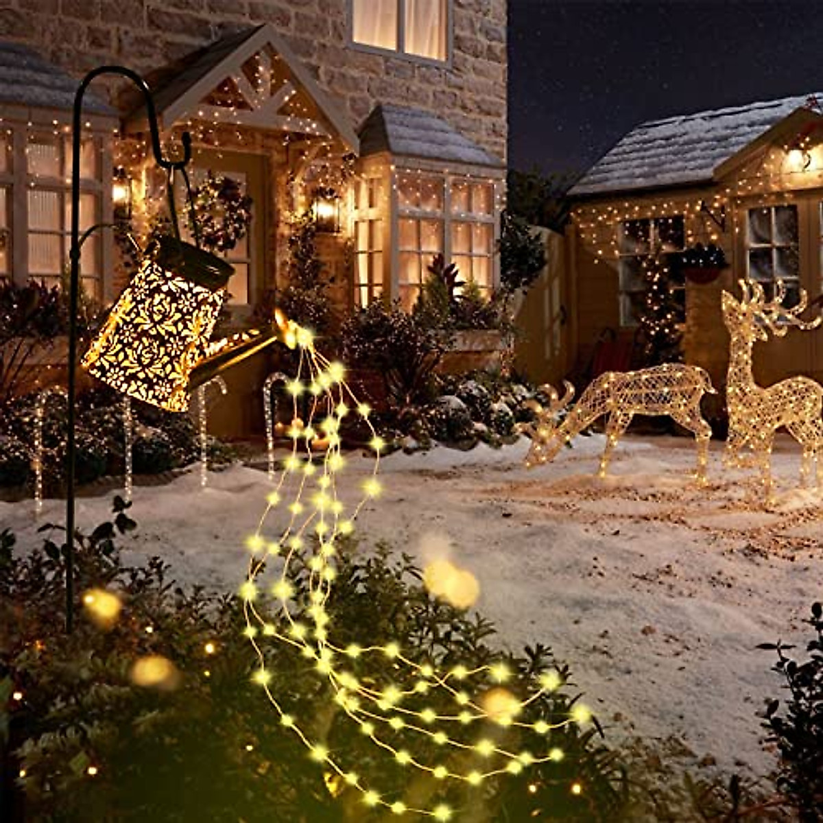 Solar Garden Lights - Solar Watering Can Landscape Lights Solar Pathway Lights with 90 LEDs Fairy Lights Outdoor Decoratiive Waterproof Solar Hanging Lantern Lights for Yard, Pathway