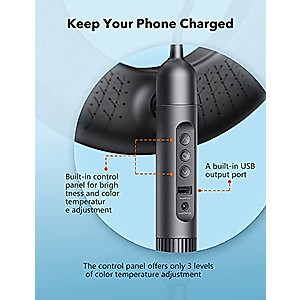 14" Selfie Ring Light, Ring Light with Stand Features 78" Extendable Tripod and 2 Phone Holders, Dimmable LED Ring Light for Makeup Studio Portrait YouTube Vlog Video Recording