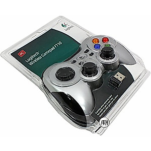 Logitech G F710 Wireless Gamepad, 2.4 GHz Wireless with USB Nano-Receiver, Controller Dual Vibration Feedback, 4 Switch D-Pad, PC - Grey/Black