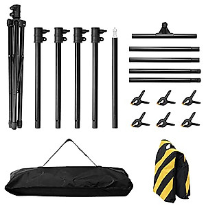 Coliflor T-Shape Portable Backdrop Stand – 8x5.3ft Adjustable Photo Background Stand Kit, Sturdy Small Back Drop Holder with 6 Spring Clamps, Sandbag, Carry Bag for Party, Photography and Video Studio