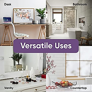 Superio Mini Plastic Trash Can with Swing Top Lid 1.25 Gallon Compact Small Waste Bin Portable Garbage Can for Countertop, Desktop, Make up Vanity, Bathroom, Car, Under Sink, Dorm, 5 Quart (Grey/Black, 3)