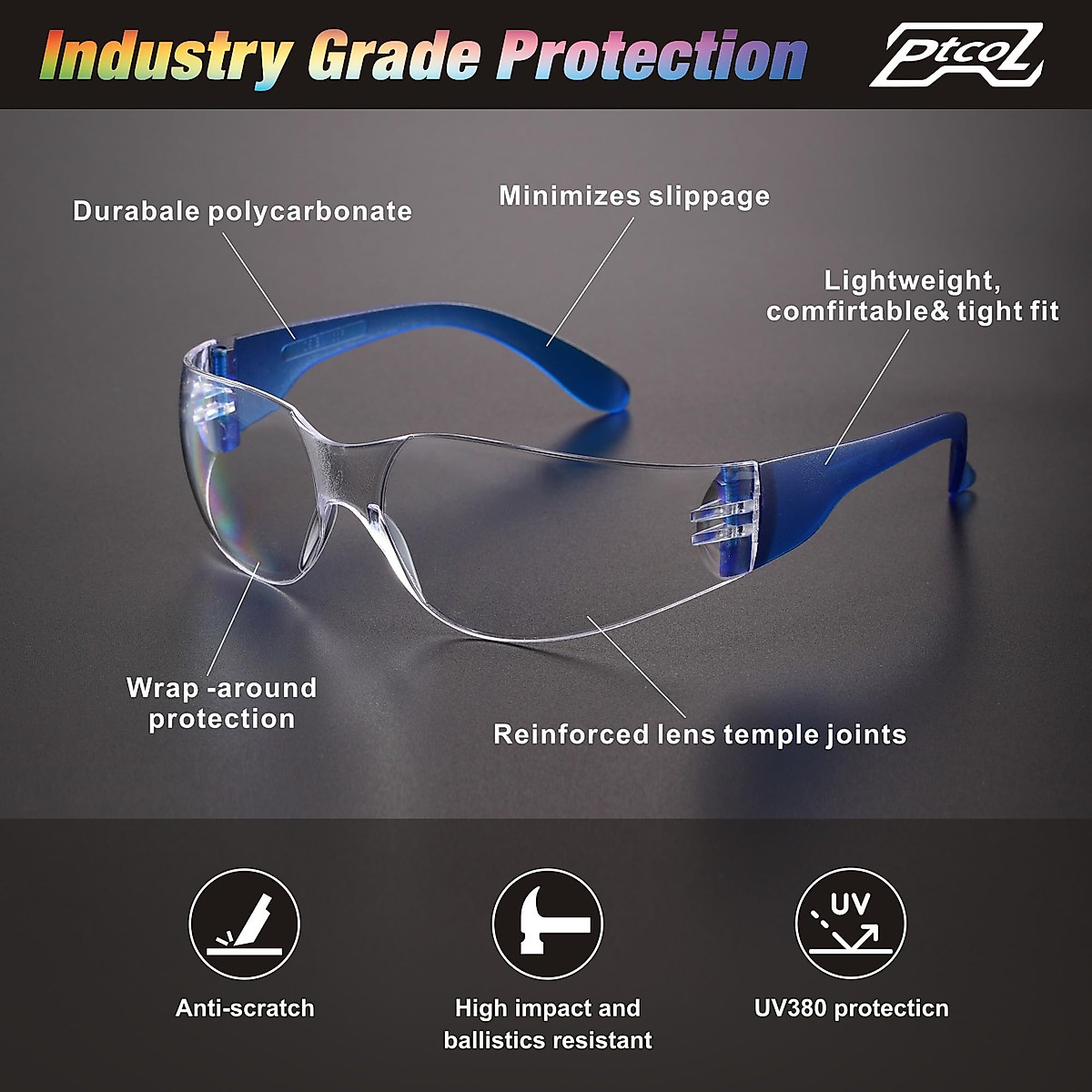 28 Pack Safety Glasses in 7 Colors (Bulk Pack of 24+4) Unisex Clear Anti-Scratch Protective Goggles Impact Resistant Lens Eyewear with ANSI Z87.1 EN166 for Construction, Shooting and Laboratory