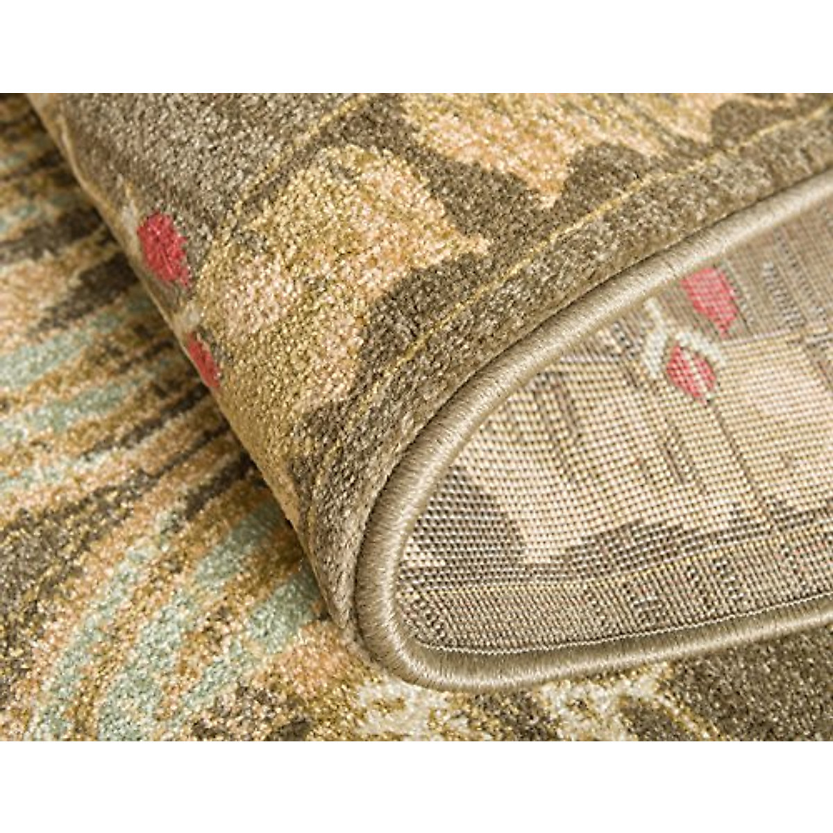 Unique Loom Edinburgh Collection Classic Oriental Traditional French Country Inspired Border Design Area Rug, 5 x 8 ft, Brown/Beige