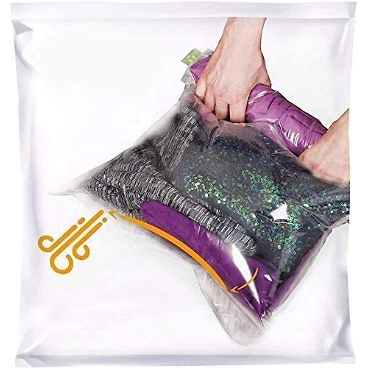 The Chestnut 8 Space Saver Bags - No Vacuum or Pump Needed - Roll-Up Compression Bags for Travel - Packing Bags - Travel Essentials - Compression Bag - Packing for Suitcases