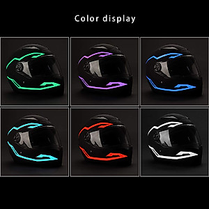 JIGUOOR 4PCS Motorcycle Helmet Light, Night Riding Signal EL Light, 3 Mode Led Helmet Light Strip Decoration Accessories Kit (Green, Battery Powered)