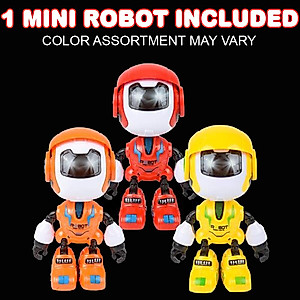 ArtCreativity Mini Robot Toy with Lights and Sounds, 1PC, LED Toy Robot for Kids with Moveable Limbs, Cool Toys for Boys and Girls, Room and Desk Décor, Great Birthday Gift Idea