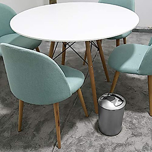 HMANE 6.5L Swing Lid Trash Can,Wastebasket Dustbin Garbage Bin with Swing Top - (Silver)