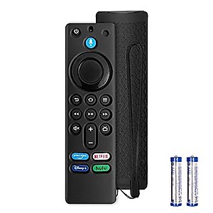L5B83G 3RD GEN Replacement Voice Remote with Black Cover for Amazon Fire TV Stick (2nd Gen/3rd Gen/Lite/4K) Fire TV Cube (1st Gen and Later) Fire TV (3rd Gen, Pendant Design)