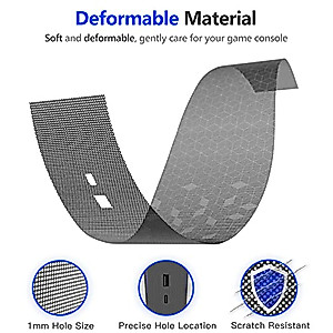 Dust Cover Net for PS5 Console, PS5 Heatsink Barrier Pets Hair Anti-dust Cover Dustproof for Playstation 5 Optical Drive Version/Digital Version Game Console Accessories. (Grey Lattice)