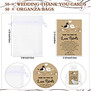 Dimsile 50 Sets Wedding Favors for Guests Bulk 50 Mini Soap Love Birds Soap Favors Handmade Scented Soap with Wedding Thank You Cards and Organza Bag Soap Bridal Shower Favors for Guests