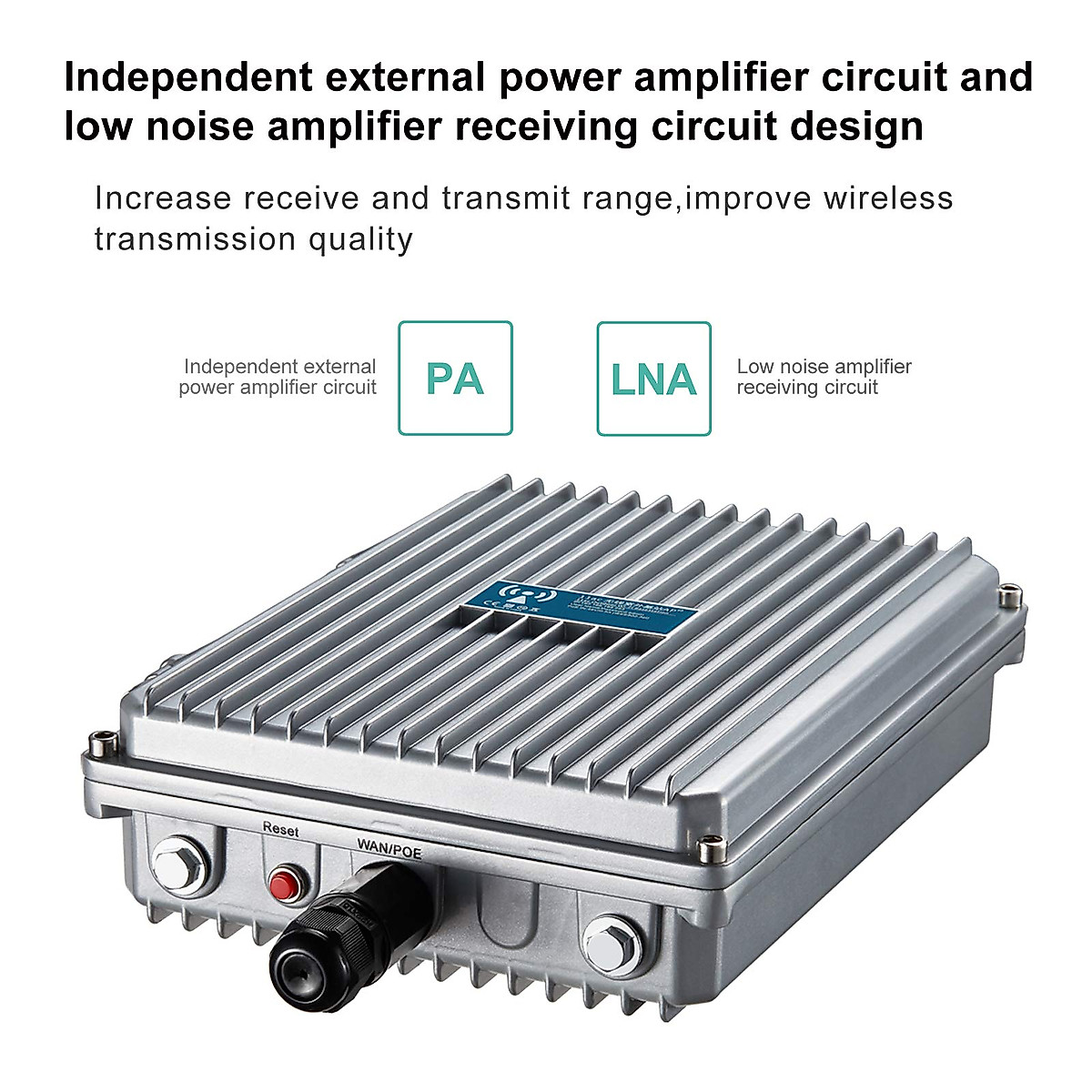 E-link 802.11AC 1200Mbps High Power Outdoor IP67 WiFi Base Station Wireless Access Point Industrial Grade Waterproof 2.4G /5G Dual Band Wireless AP with 802.3at POE Input（Antenna Not Included）