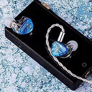 Linsoul Kiwi Ears Orchestra Lite Performance Custom 8BA in-Ear Monitor IEM with Detachable 4-core 7N Oxygen-Free Copper OFC Cable, Handcrafts Faceplate for Audiophile Studio Musician (Blue)