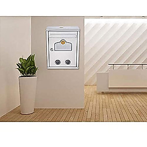 YUTR Rust & Weather Proof Vertical Wall Mount Locking Outside Mailboxes with Residential Mailbox Key, White