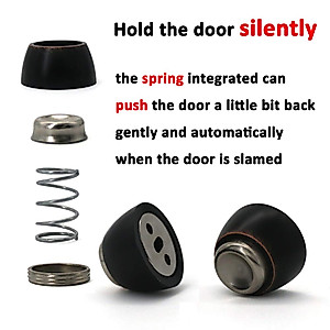 Solid Mental Magnetic Door Stop, Wall Mounted, Oil Rubbed Bronze