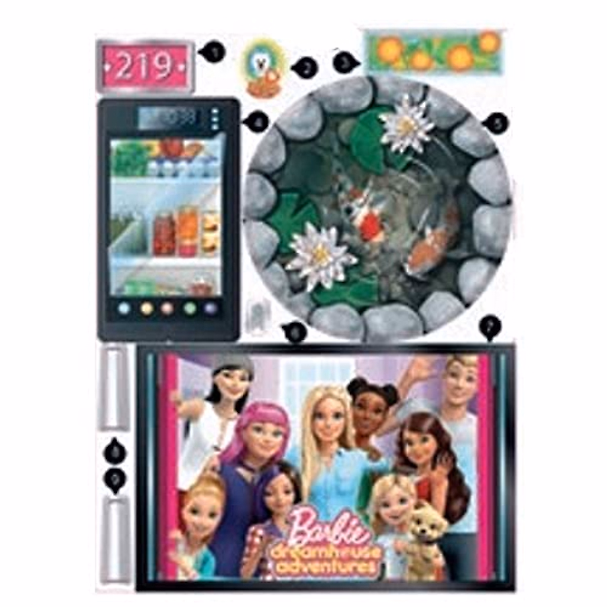 Barbie Replacement Parts Dreamhouse ~ FHY73 - Includes 9 Replacement Labels for The Dreamhouse Adventure Dollhouse