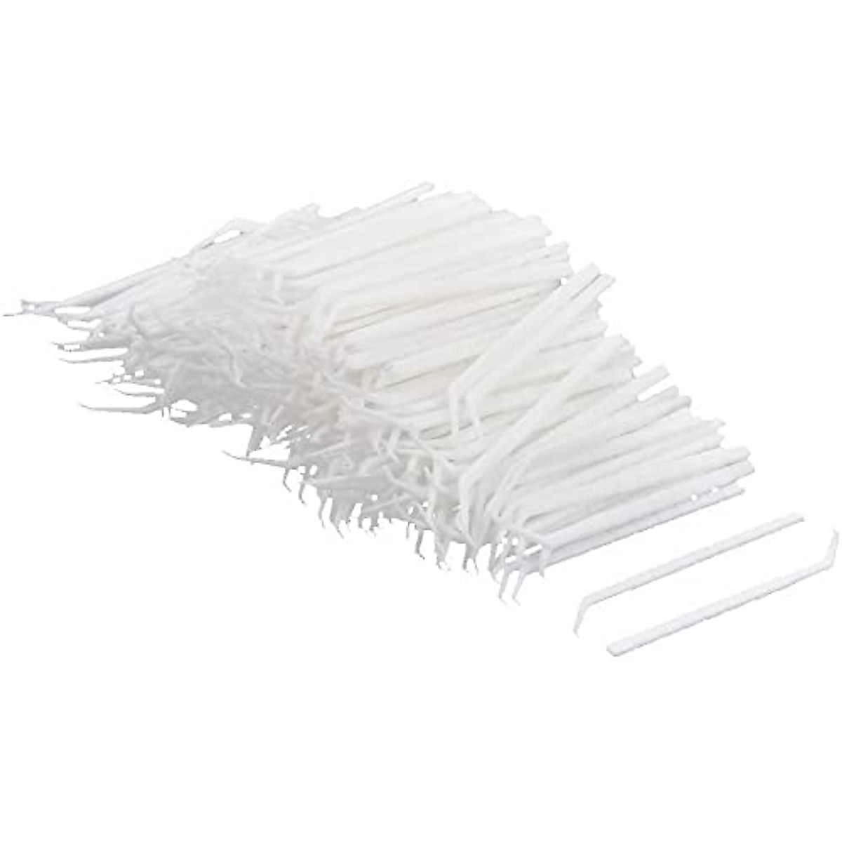BULUSHI Plastic Household Teeth Cleaning Tool Curved Hook Toothpicks White (150PCS)