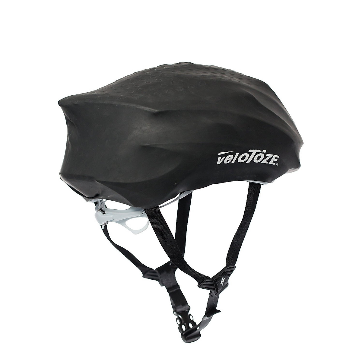veloToze Helmet Cover - Black (One Size) for Bike Helmets