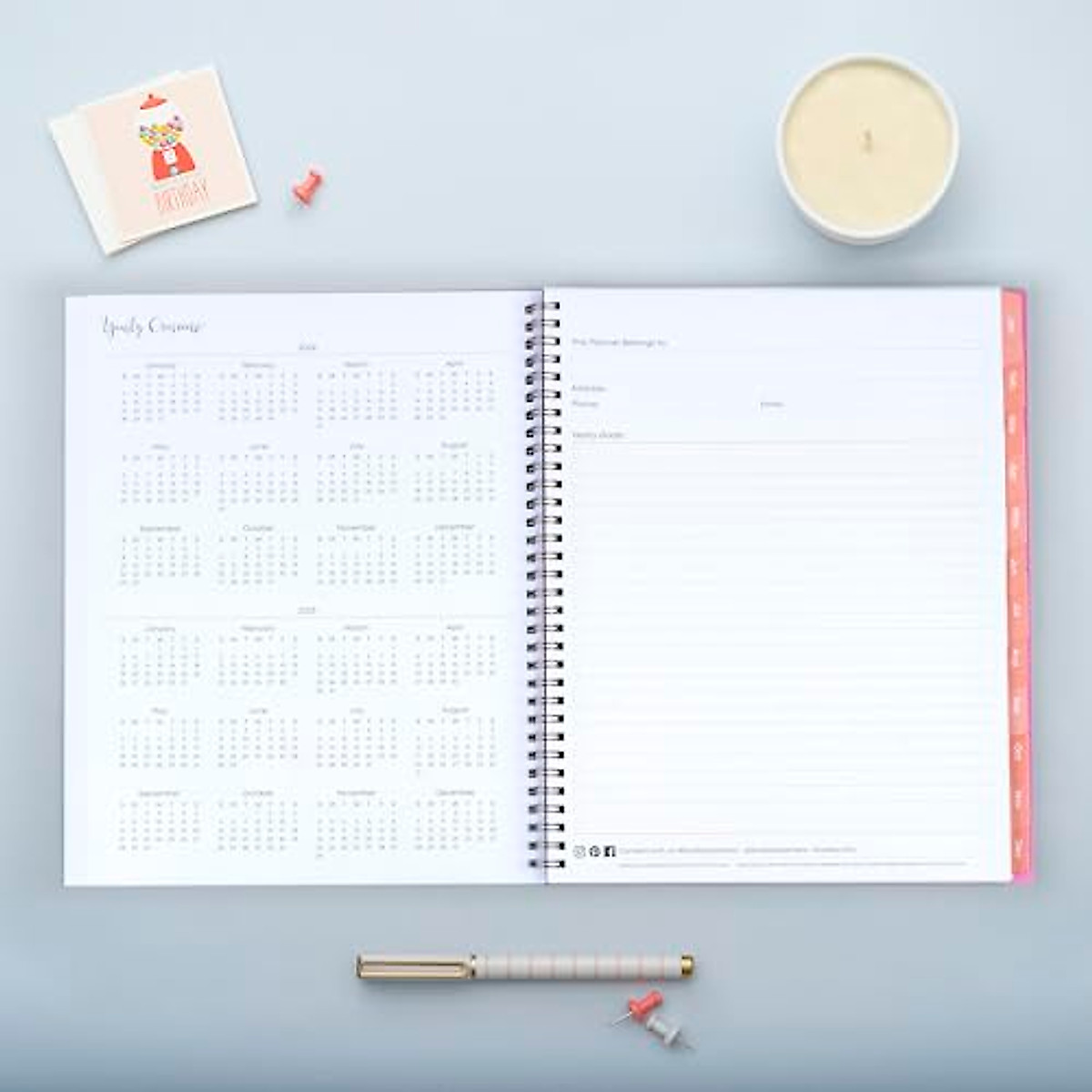 Blue Sky 2024 Weekly and Monthly Planner, January - December, 8.5" x 11", Frosted Cover, Wirebound, Fly By (140195-24)