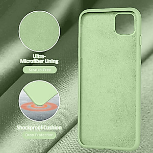 Vooii for iPhone 11 Pro Case, Soft Liquid Silicone Slim Rubber Full Body Protective iPhone 11 Pro Case Cover (with Soft Microfiber Lining) Design for iPhone 11 Pro - Matcha